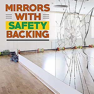 Rectangular Bathroom Wall Mirror 30" x 40" with Safety Backing | Mounted Hooks | Stylish 1" Beveled Silver Vanity Mirror by Fab Glass and Mirror