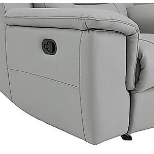 Blackjack Furniture Walker Leather Match Upholstered Reclining Living Room Sofa, Gray