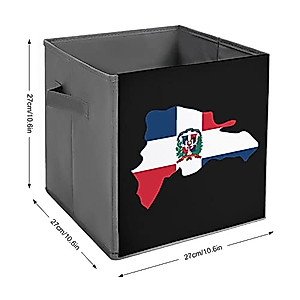 Dominica Map Flag Large Cubes Storage Bins Collapsible Canvas Storage Box Closet Organizers for Shelves