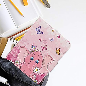 Kindle 10th Gen 2019 Case, Dteck Slim Fit Premium PU Leather Folio Case with Card Holder/Pocket Soft Back Cover for All-New Kindle 10th Generation 2019 Release - Butterfly Elephant