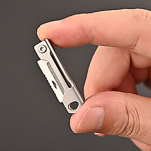 KUNSON Ultra Small Little Folding Keychain Stainless Steel Knife with 7Cr Stainless Steel Blade, Mini EDC Portable Knife, Ultra Lightweight and Compact