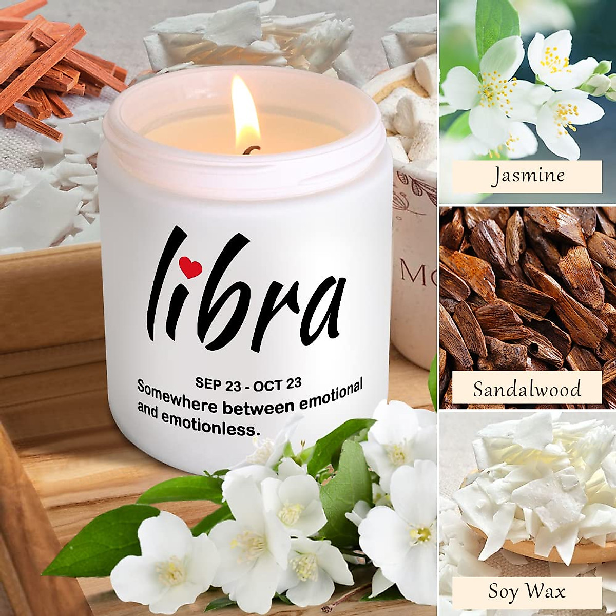 Funny Birthday Gifts for Women Men, Unique Libra Candle Bday Gifts for Best Friends Her Woman Mom Girlfriend Sister Friendship Gifts - Astrology Zodiac Gifts for September October Birthday