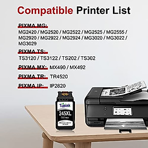 Printer Ink 245 Black XL Ink Cartridge for Canon Pixma PG-245 PG-245XL PG 245 XL PG 243 PG-243 Fine Cartridge Replacement for Cannon MX490 MX492 MG2522 TS3100 TS3122 TS3300 TS3322 TS3320 TR4520