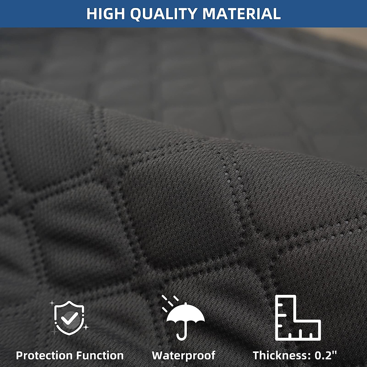 Eismodra Waterproof Recliner Chair Covers for Reclining Couch Slipcovers Seat Cushion,Anti-Slip Sofa Cover for Dogs Pets Furniture Protector Washable,Gray 23 x 35 inches (Only 1 Piece)