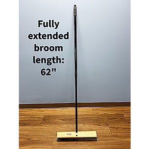 American Select Tubing PBSE18001 18" Smooth-Surface Push Broom with Sturdy Extendable Handle
