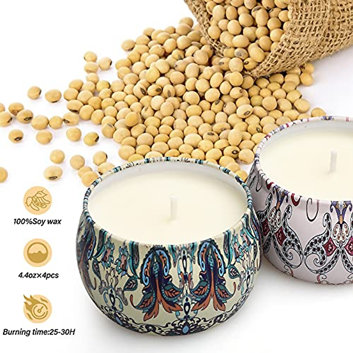 Candles Gifts for Women,4 Pack Scented Candles Clearance,120H Burning Aromatherapy Candles for Home Scented,Birthday Gifts for Women Soy Candles Gift Set for Christmas, Thanksgiving,ect