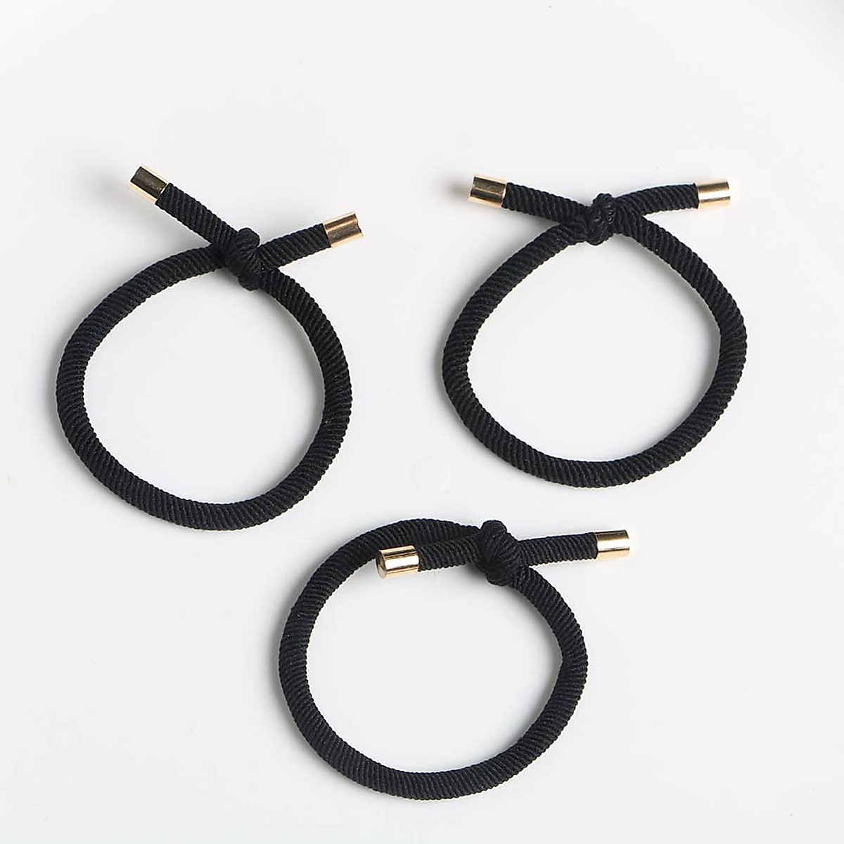 Elastic Hair Ties Elastics,Stretchy Rubber Bands,Pack of 12,Women Elastic Knotted Hair Rope Ponytail Holders for Women Girls(Black)