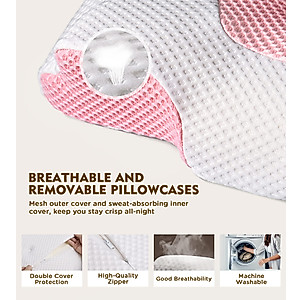 Osteo Cervical Contour Support Pillow for Neck Pain Relief, Adjustable Orthopedic Bed Pillow for Sleeping Side Back Sleepers