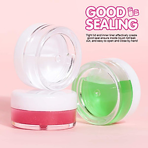 50 Pack Cosmetic Containers, HNYYZL 5 Gram Clear Round Pot Jar Plastic Sample Container with Lid, for Eye Shadow Bead Earring Liquid Lotion Cream Make-up Storage