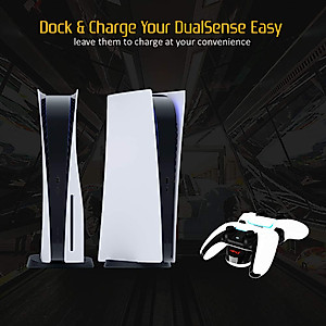 Charging Station for PS5 DualSense Controller, Dual USB Type-C Charger Dock for Two Playstation 5 Joysticks, Fast Charging Stand