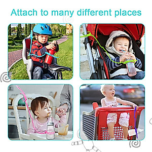 Morlike Living Silicone Baby Sippy Cup Holder, Kids Bottle Strap Tether Leash, Toddler Extra Long Toy Pacifier Safety Clips Harness Straps for Stroller, Hanging Baskets, Cribs (Blue and Green, 2 Pack)