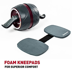 Perfect Fitness Ab Carver Pro Roller Wheel With Built In Spring Resistance, At Home Core Workout Equipment, Red
