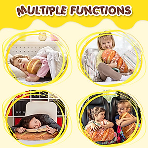 Yookeer 2 Pieces Jumbo 3D Simulation Bread Shape Pillow 16 Inch Butter Soft Lumbar Back Cushion Giant Bread Pillow Loaf Cute Food Plush Pillow Stuffed Food Pillows for Home Decor Office Decoration