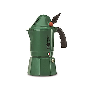 Bialetti - Moka Express Alpina: Iconic Stovetop Espresso Maker, Moka Pot 3 Cups (4.3 Oz - 130 Ml), Aluminium, Green