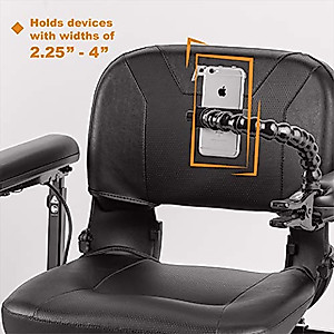 ModularHose Assistive Technology Phone Holder with Heavy-Duty Spring Clamp (Opens to 2"), 24 Inch Arm