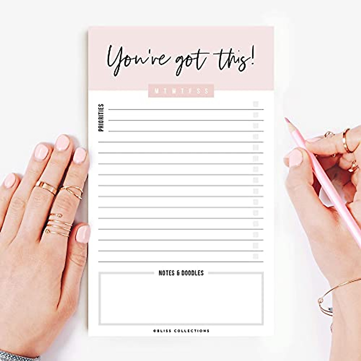 Bliss Collections To Do List Notepad, You've Got This, Magnetic Weekly and Daily Planner for Organizing and Tracking Grocery Lists, Appointments, Reminders, Priorities and Notes, 5"x7" (50 Sheets)