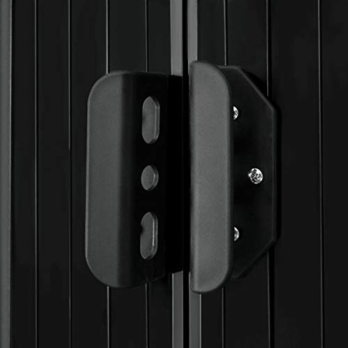 Festnight Garden Storage Shed with 4 Vents Metal Steel Double Sliding Doors Outdoor Tood Shed Patio Lawn Care Equipment Pool Supplies Organizer Anthracite 101.2 x 80.7 x 70.1 Inches (W x D x H)