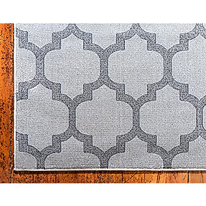 Unique Loom Trellis Collection Modern Morroccan Inspired with Lattice Design Area Rug, Rectangular 4' 1" x 6' 1", Beige and Gray/Gray