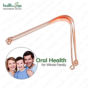 HealthAndYoga™ qSwipe Lite Copper Tongue Cleaners (Pack of 3) – Prevents Bad breath, Improves taste- Flexible, Curved ends provide good grip – Complete Oral Care/Hygiene for Travel/Office/Home