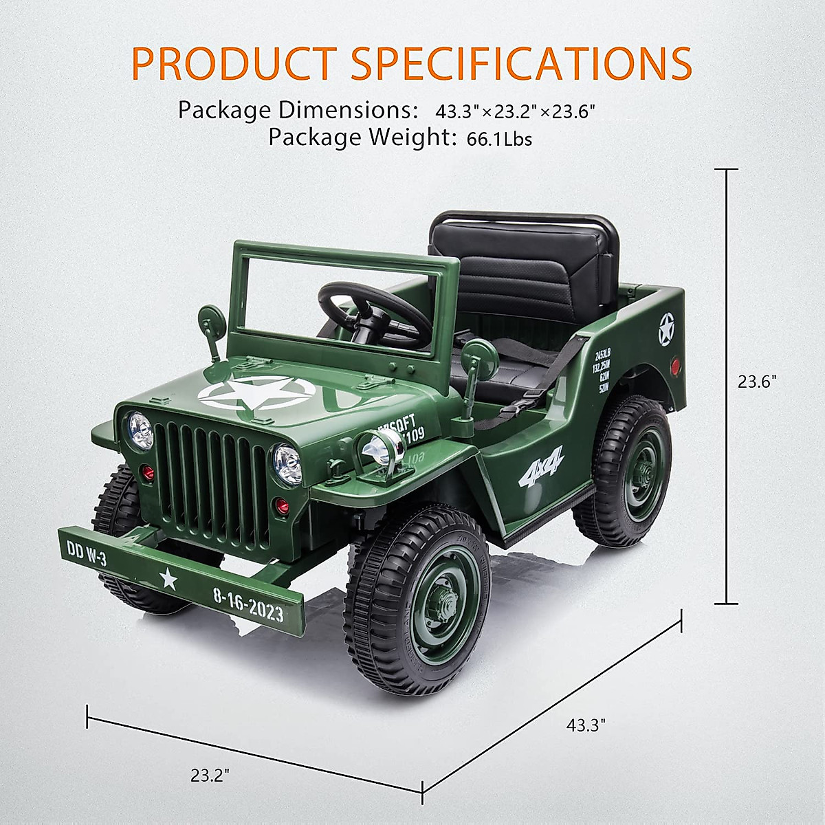 AVRCECI Ride On Truck 12V Electric Vehicles Battery Powered Ride on Car Toys w/Four Wheels,Remote Control, Music,LED Lights, High and Low Speed for Boys Girls Toddlers(Green)