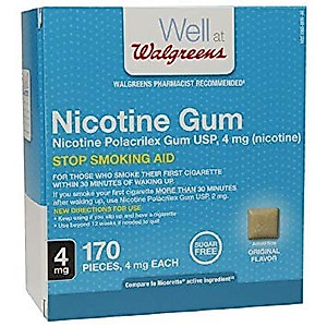 Walgreens Original Nicotine Gum 4 MG 170 Count
