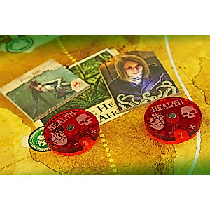 LITKO Cthulhu Dials | Compatible with Eldritch Horror Board Game | Arkham | 2 Pack | Numbered 1-15 | (Red - Wound Dials)
