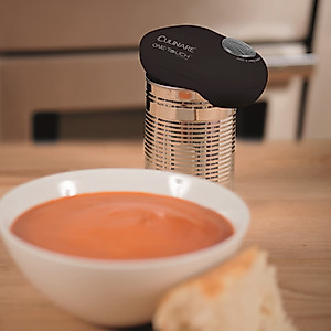 Culinare C50650 One Touch Electronic Tin Opener, Blackm, Plastic/Stainless Steel, Automatic Can Opener, Battery Operated/Hands-Free Use/Magnetic Lid Removal/Soft-Grip, Batteries Not Included, 12.5 cm