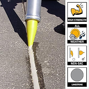 Sikaflex-1a self-leveling concrete sealant - Limestone - Use in green and damp applications - Premium-grade adhesive for a range of joints - 10.1 fl oz