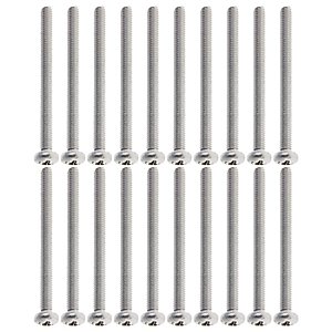 MroMax 30Pcs M2.5 x 30mm Pan Head Phillips Machine Screws, 304 Stainless Steel 18-8, Fully Thread, Metric Silver Gray Cross Head Screws Bolts for Computers, Camera and Other Small Electronic Devices