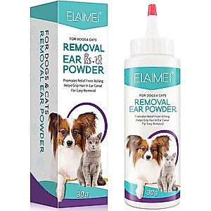 BISSENV Dog Ear Cleaner, Ear wash for Dogs & Cats, Dog Ear Powder for Hair Removal, Pet Ear Infection Treatment, Effectively Removes Debris, Waxy, Buildup and Ear Odor, Soothes Itchy & Inflamed Ears