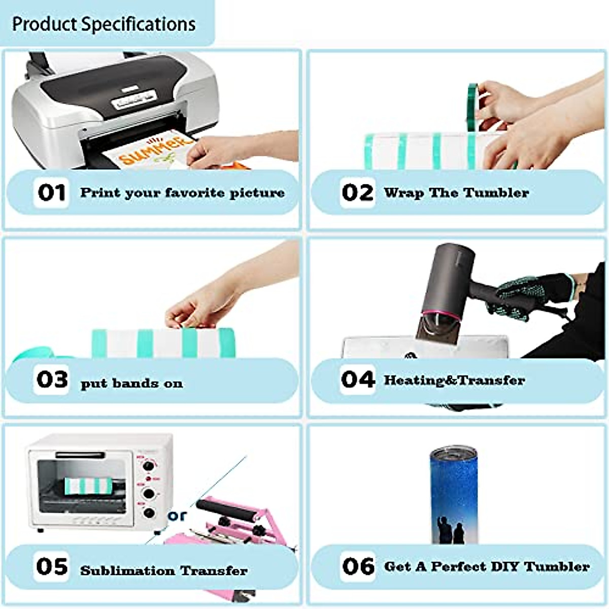 25 Pack 20 oz Sublimation Tumblers,Straight Skinny Stainless Steel Double Wall Insulated Cups for Heat Transfer with Silicone Band, Heat Resistant Tape,Shrink Wrap Films and Individually Boxed