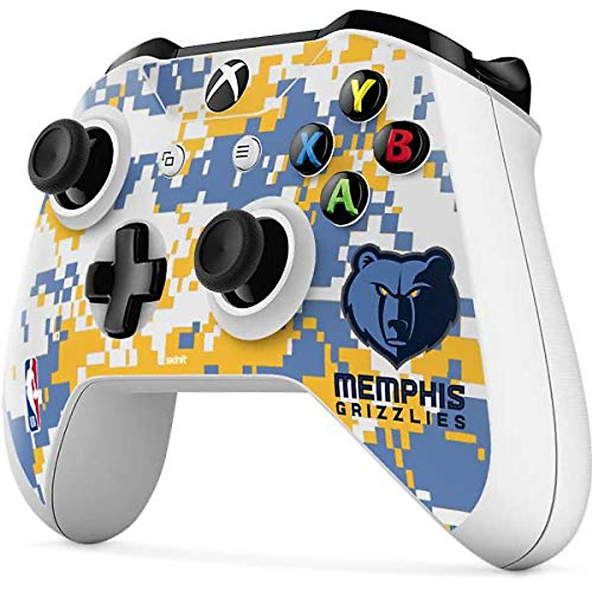 Skinit Decal Gaming Skin Compatible with Xbox One S Controller - Officially Licensed NBA Memphis Grizzlies Digi Camo Design