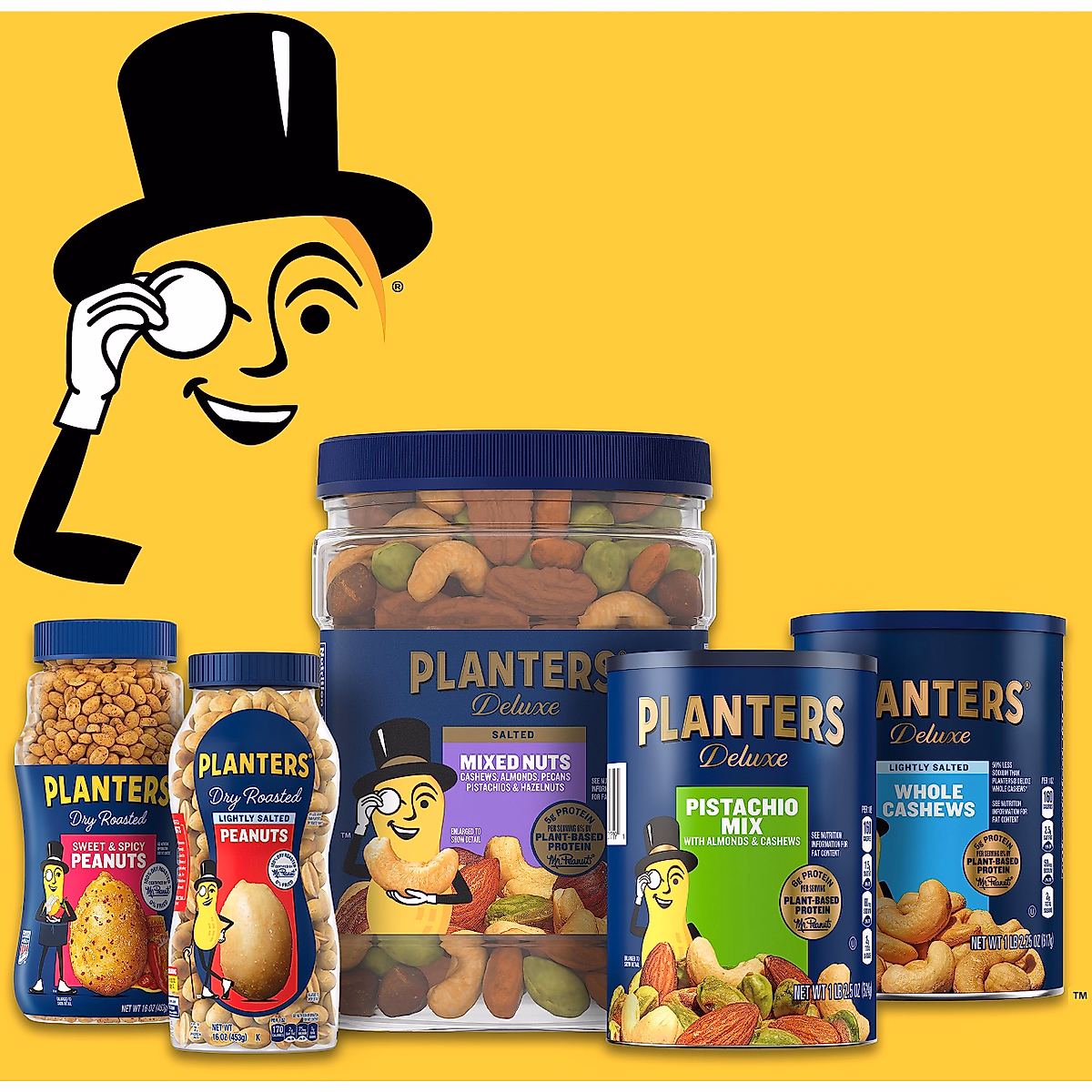 Planters Mixed Nuts Less Than 50% Peanuts with Peanuts (Almonds, Cashews, Brazil Nuts, Pecans & Sea Salt, 3.0 lb Canister)