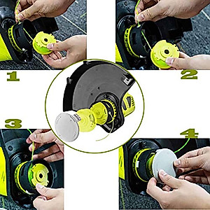 11ft 0.080" Replacement Trimmer Spool for Ryobi One Plus AC80RL3 18v 24v 40v with AC14HCA String Trimmer Cap Covers Cordless Auto-Feed Twist Single Line (10 Spool+2 Cap)
