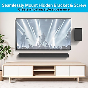 tiebutie Soundbar Wall Mount for Vizio Sound Bar Mount Mounting Bracket for Vizio Rear Speaker Mount - Space Saving Bracket for Vizio Soundbar Wall Mount Under or Above TV