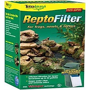 TetraFauna ReptoFilter 50 Gallons, Terrarium Filtration, Keeps Water Clear, 125 GPH, Model:26038