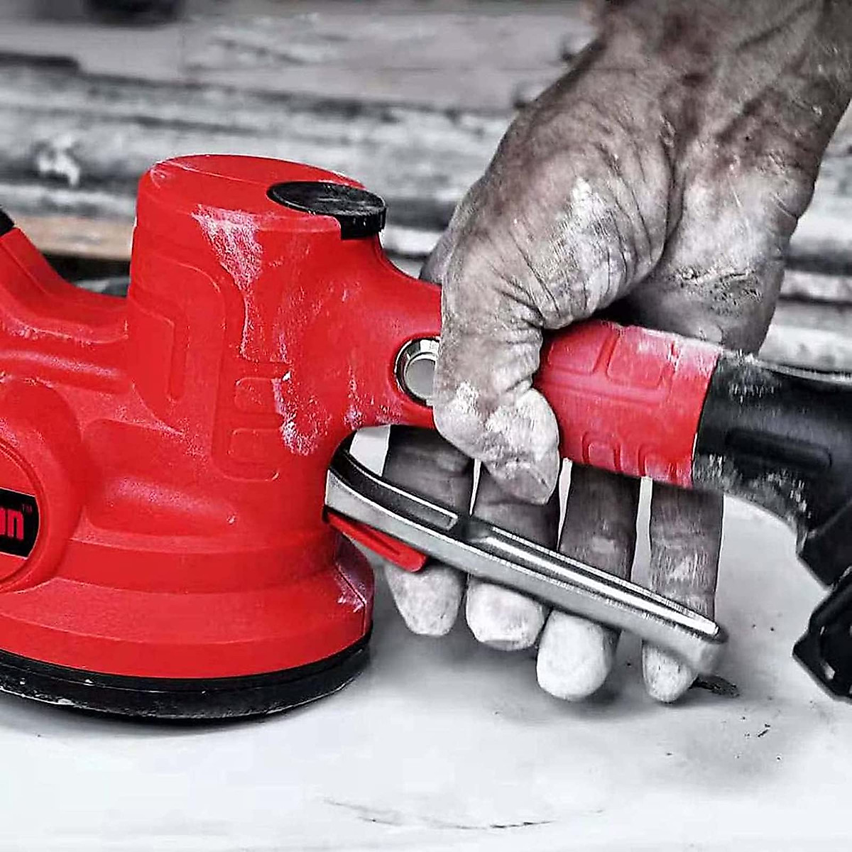 UZIAH Tile Vibrator Tiling Machine Suction Cup 6 Speed Adjustable Automatic Vibrator Leveling Tool with 1 Battery