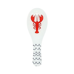 Pavilion - Lobster - Glass 9.25" Spoon Rest Waterfront Lake Boat Beach Ocean Seaside Kitchen Decor