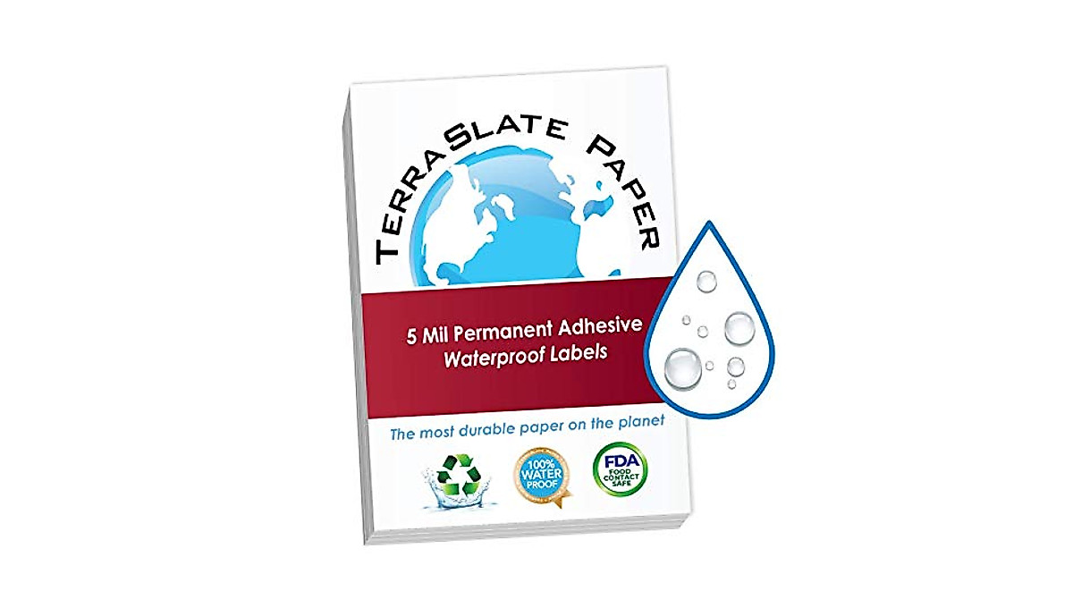 TerraSlate Waterproof Labels - 25 Sheets | 8.5" x 11"