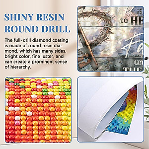 5D Diamond Art Painting with Christian Theme Jesus is The Sky to Heaven but Faith unlocks The Door Jesus Diamond Art Kit for Adults, Ideal for Gifting or Home Decor