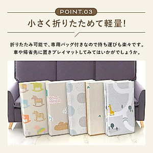 Parklon Silky Cotton Foldable Baby Play Mat (Vintage Blue Spot, 78.7x55.1x0.4)