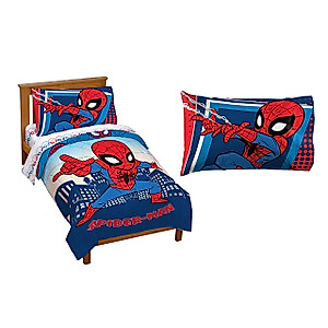 Jay Franco Marvel Super Hero Adventures Go Spidey Toddler 5-Piece Bedding Bundle- Includes Bed Set, Pillowcase