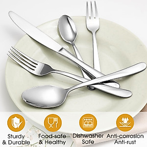 SENADORE Silverware set - Set of 20 - Premium Stainless Steel Dining Table Set for 4 - Mirror Finish and Dishwasher Safe - Cutlery set for Casual and Formal Occasions (Casual Luxury)