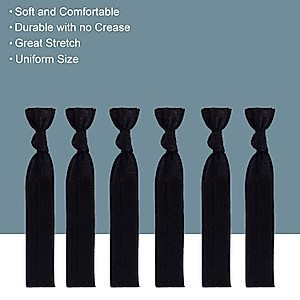 79STYLE 100pcs Men Hair Tie For Man Bun.Man Bands Hair Ties For Mens Long Hair Elastic Fabric Hair Ties Knotted Black Ribbons Knot Men's Ponytail Holders Guys (Black-100pcs)