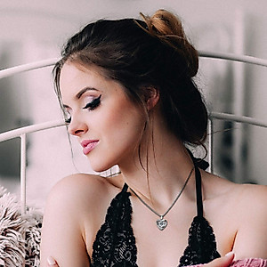 DEPHINI - White Heart Necklace - 925 Sterling Silver - Branded CZ Crystal Pendant Birthstone - Fine Jewellery Love - 18" Premium Rhodium Plated Silver Chain - Cubic Zirconia - Gifts for Women