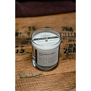 Wixology Cocktail Inspired Bourbon Neat Soy Candle - Vanilla Caramel and Oak Scented Candle in Reusable Rocks Glass - Made in Kentucky - 7 oz