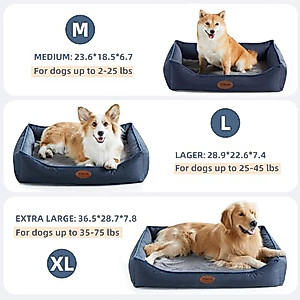 Tidore Orthopedic Dog Beds for Small/Medium Dogs,Comfortable Egg-Crate Foam Sofa Pet Bed with Washable Removable Cover,Waterproof Lining and Nonskid Bottom Mat (Medium, Light Blue)