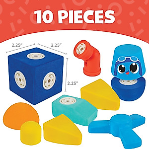 Blockaroo Magnetic Foam Blocks - STEM Preschool Toys for Children, Toddlers, Boys and Girls, The Ultimate Bath Toy - Airplane Set, Bath Building Blocks, Engineering Toys for Kids 3-6