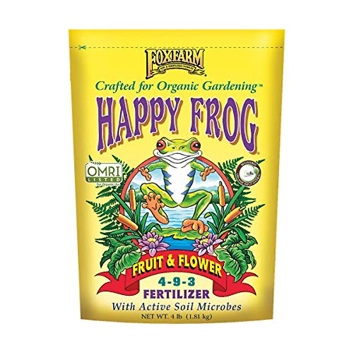 FoxFarm 4# Happy Frog Fruit & Flower Organic Fertilizer New for 2019