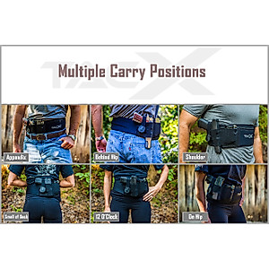Belly Band Holster for Active Concealed Carry | Universal Design | IWB/OWB Pistol Belt | RFID Blocking Water Proof Zipper Gear Pocket | Spare Mag Pouch | Running, Hiking, Jogging
